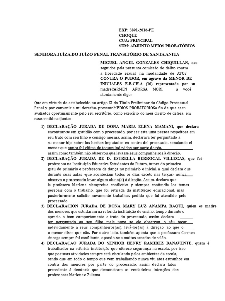 Modelo de escrito anexando meios de prova | PDF | Prova (jurídico ...
