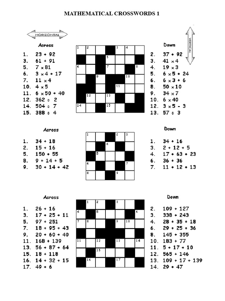 Mathematical Crosswords | PDF