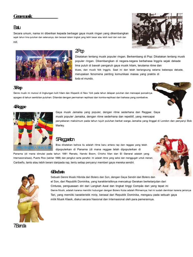 Daftar 10 Jenis Musik Dengan Pengertian | PDF