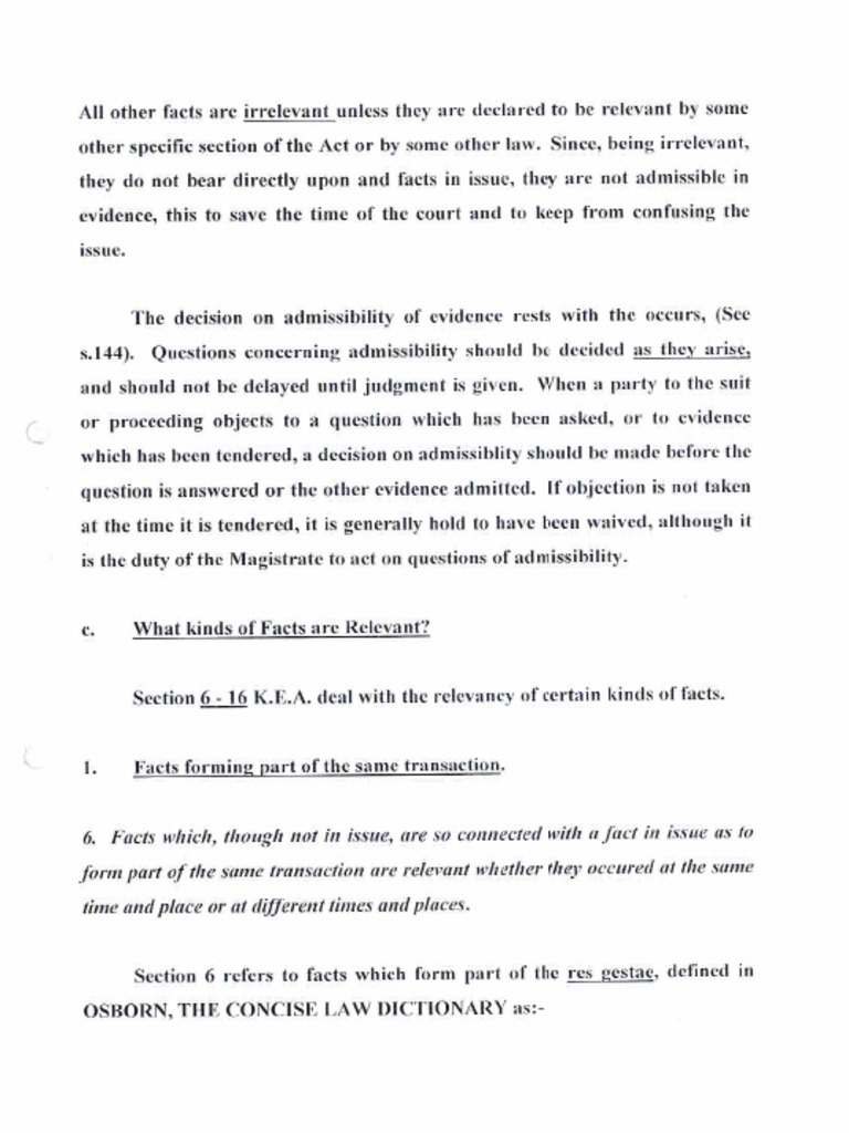 What Kind of Facts Are Relevant | PDF