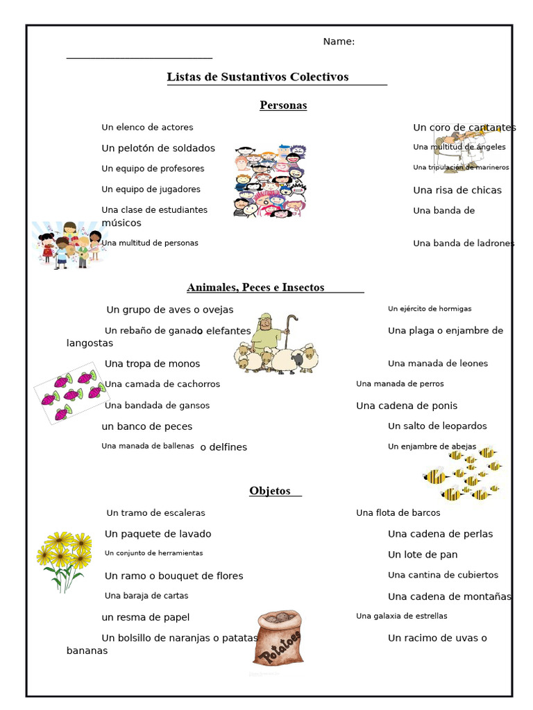 Sustantivos Colectivos | PDF | Zoología