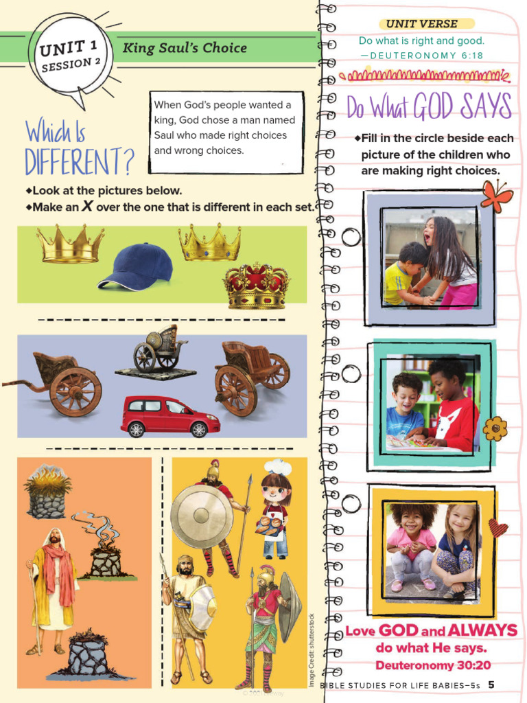 BSFL Spr22u1 s2 Babies 5s Activity Pages | PDF | Saul | Samuel