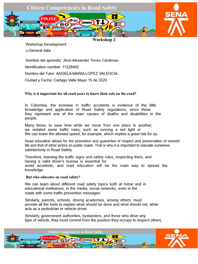 Road Safety Competencies for Citizens | PDF | Road Traffic Safety ...