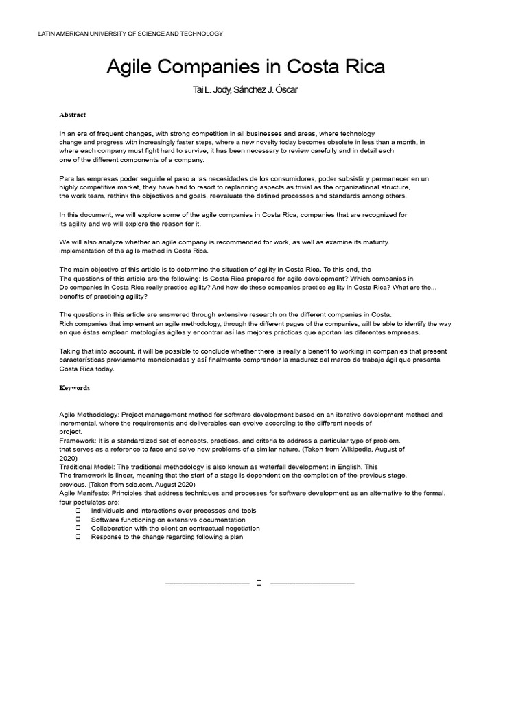 Agile Companies in Costa Rica | PDF | Software Development Process ...