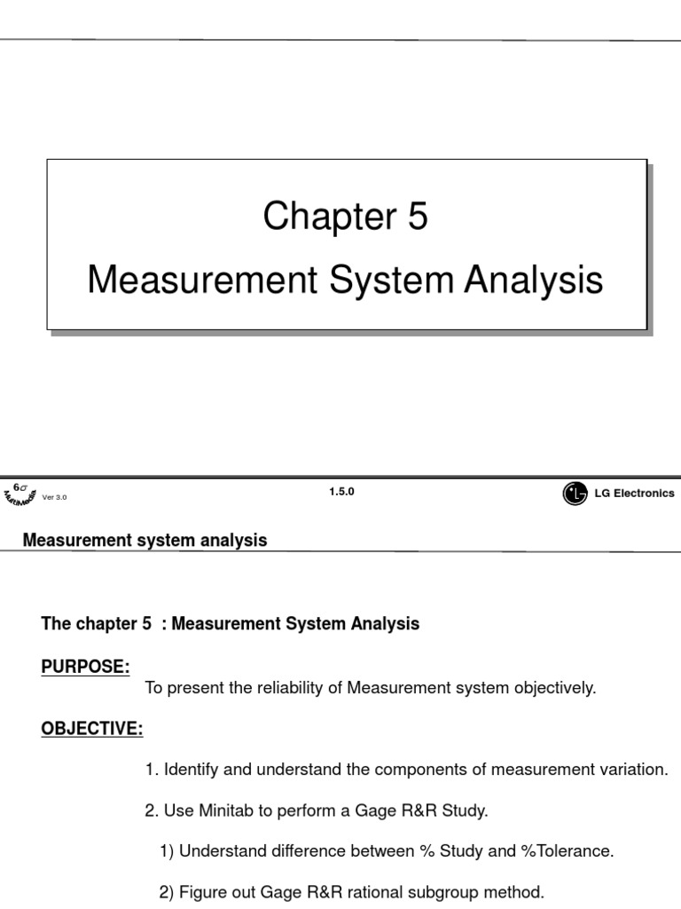 Gage R&R Study in Measurement Analysis | PDF | Accuracy And Precision ...