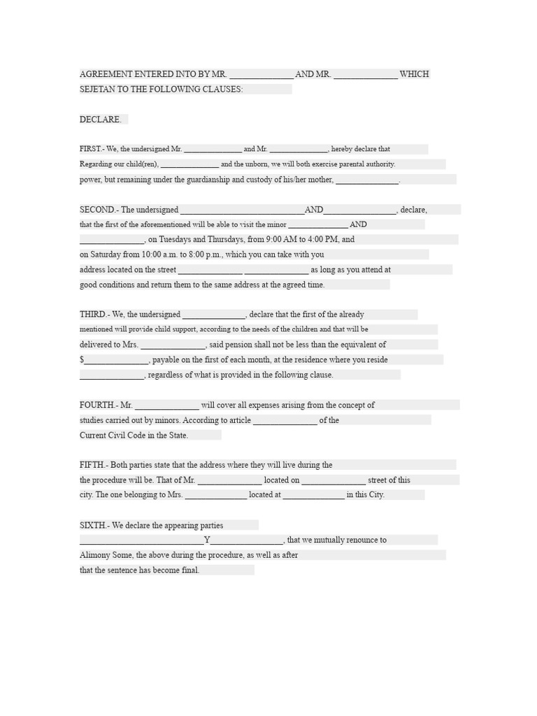 Voluntary Divorce Agreement | PDF | Divorce | Marriage