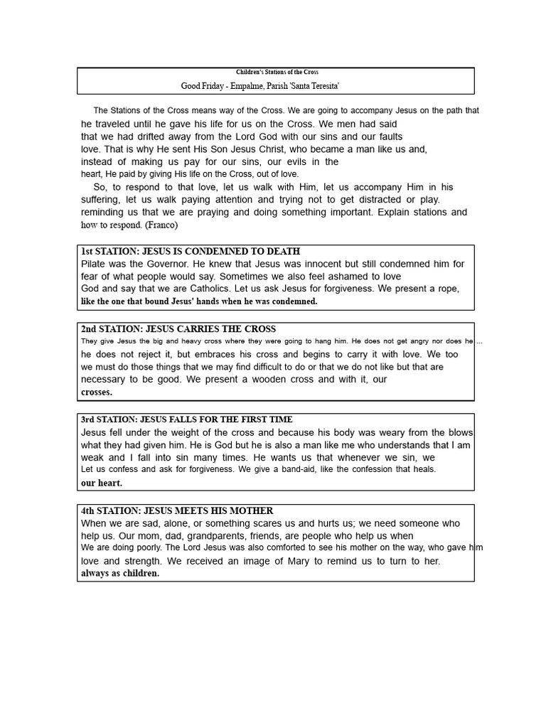 I Share 'Children's Stations of The Cross' With You. | PDF | Jesus ...