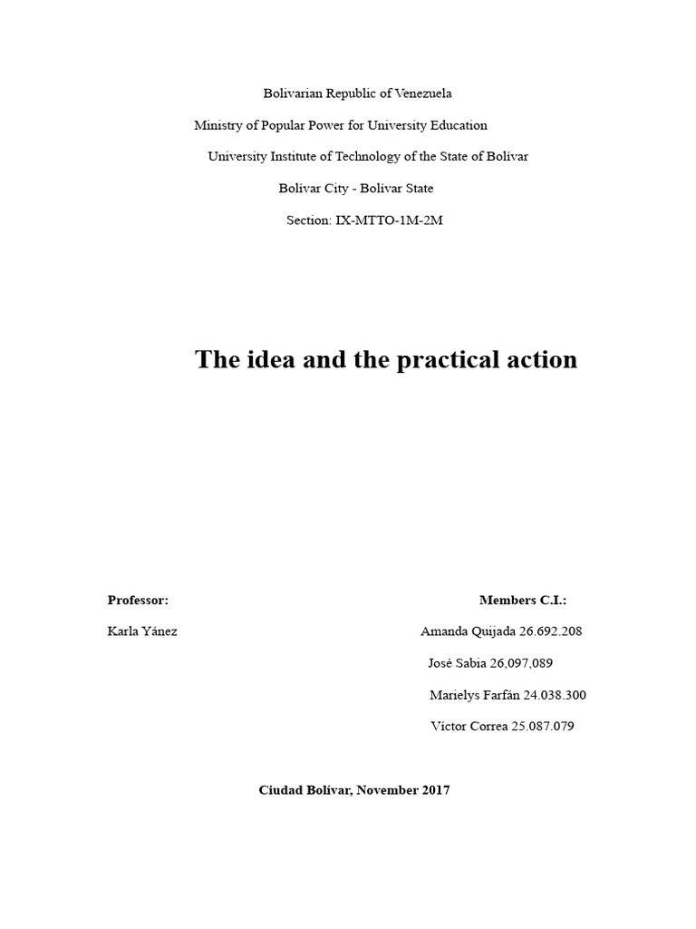 The Idea and Practical Action | PDF | Knowledge | Idea