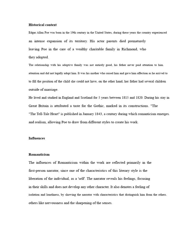 Analysis The Tell-Tale Heart | PDF | Narration