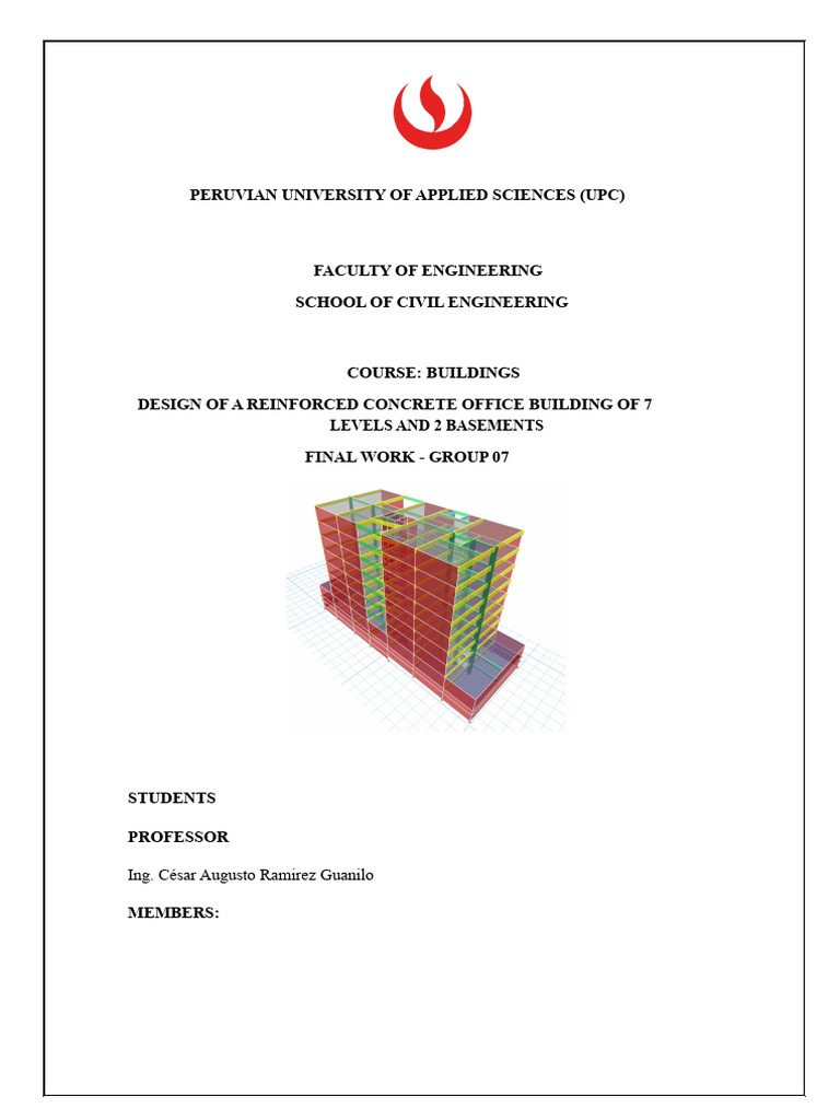Design of 7-Story Concrete Office Building | PDF | Beam (Structure) | Room