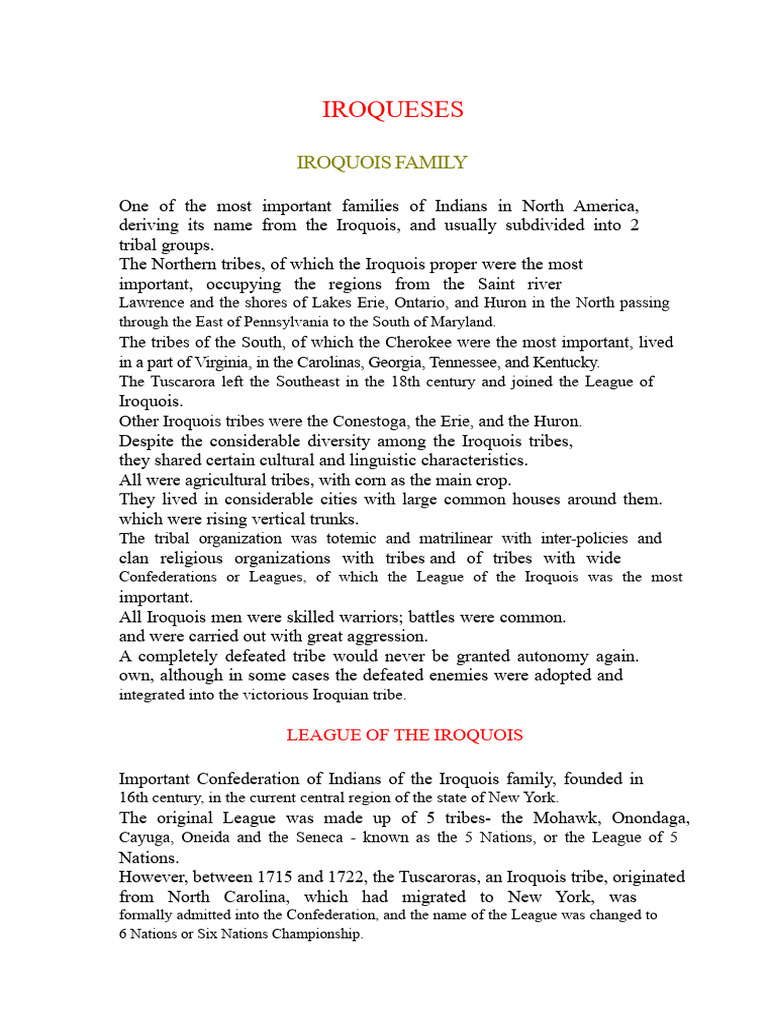 Iroquois | PDF | Iroquois | Tribe