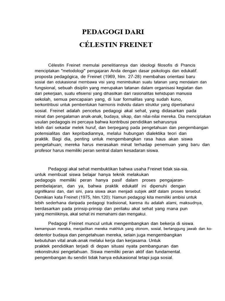 Pedagogi Célestin Freinet dalam PDF | PDF