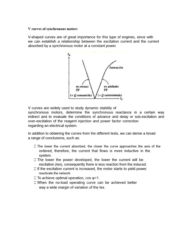 V Curves and Power Factor in Synchronous Motors | PDF | Ac Power ...