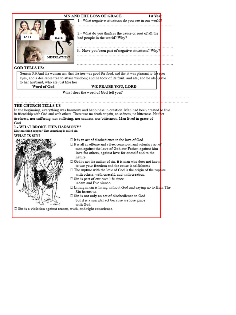 The Sin and The Loss of Grace 1 | PDF | Original Sin | Seven Deadly Sins