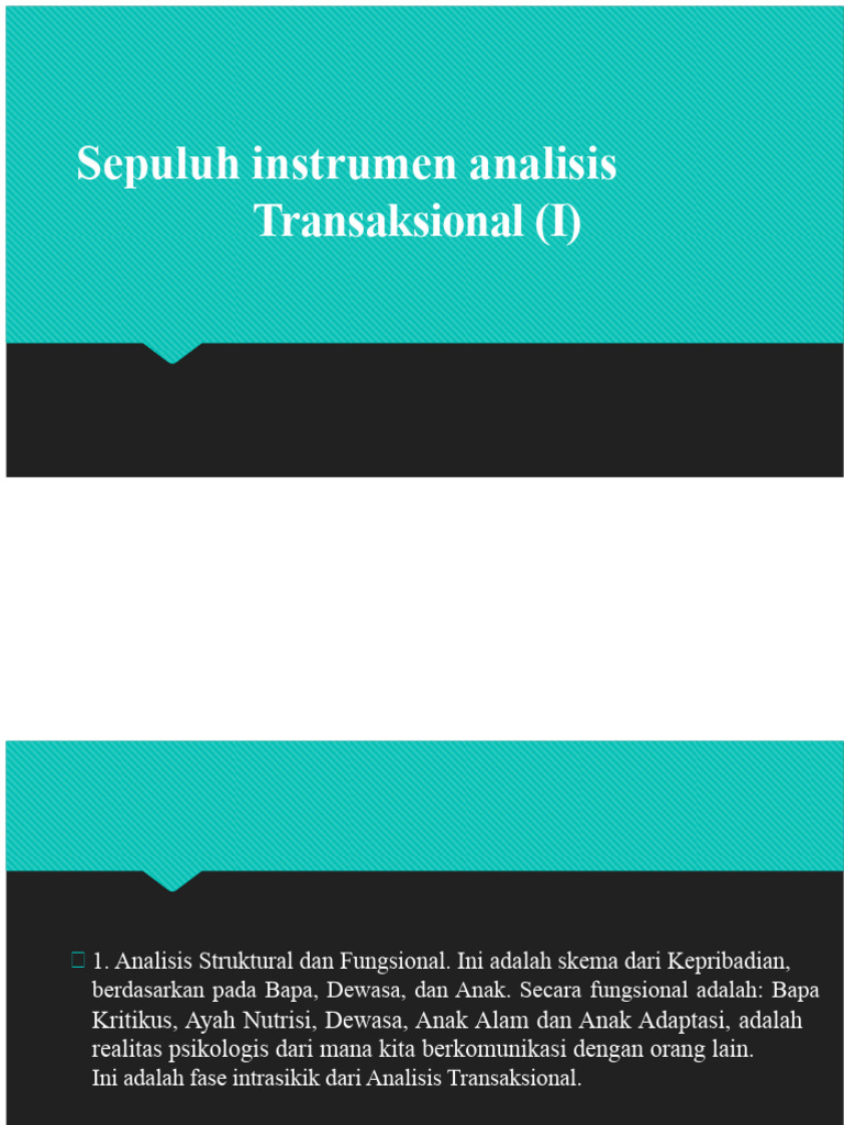 Sepuluh Instrumen Analisis Transaksional | PDF