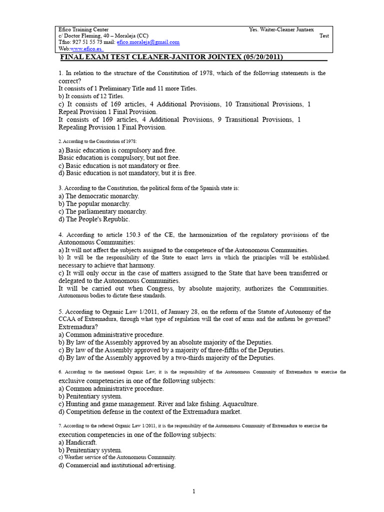 Test Example Waiter Clean Dor | PDF | Textiles | Ph