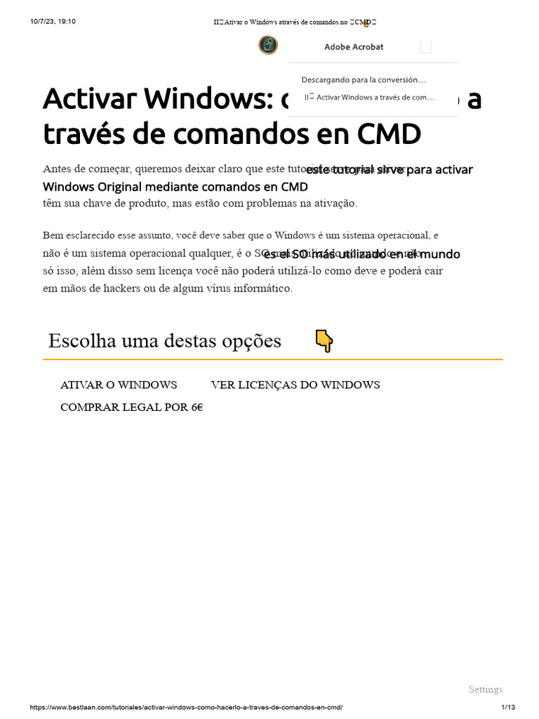 Ativar Windows pelo CMD: Guia Prático | PDF | Microsoft Windows ...
