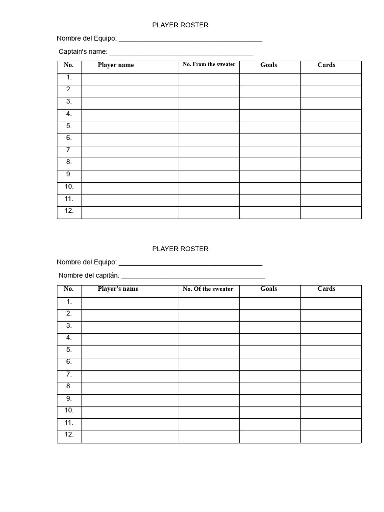 Player Roster | PDF