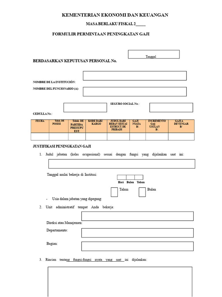 Formulir Permintaan Kenaikan Gaji | PDF