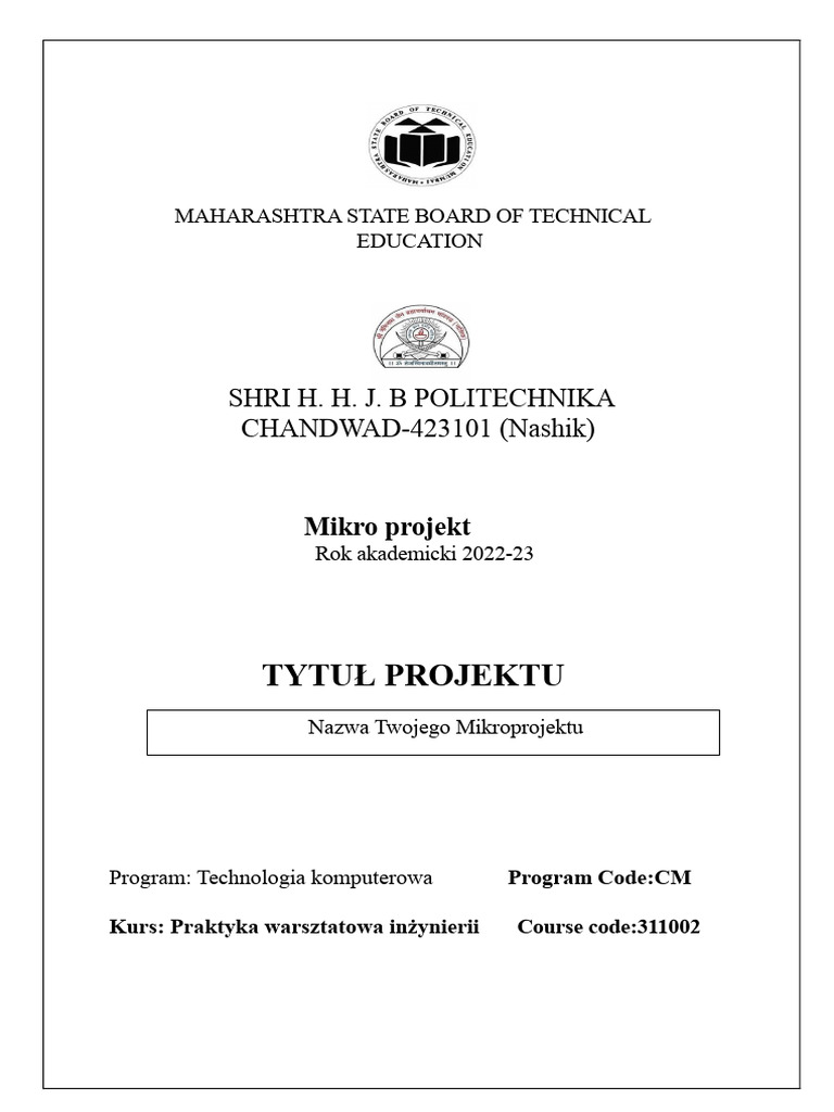 Format Mikroprojektu EWP | PDF