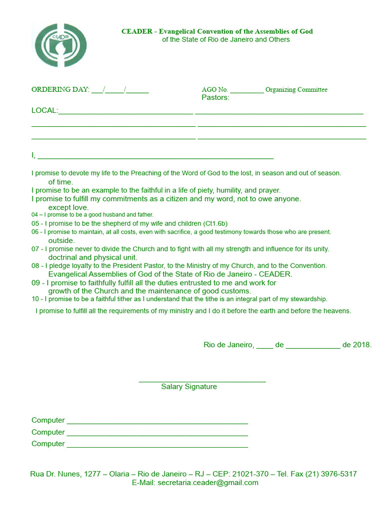 Ordination Oath | PDF