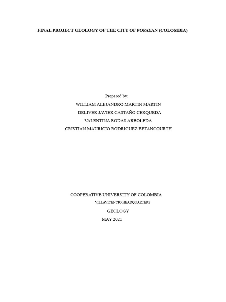 Geology of The City of Popayan | PDF | Earthquakes | Earth Sciences