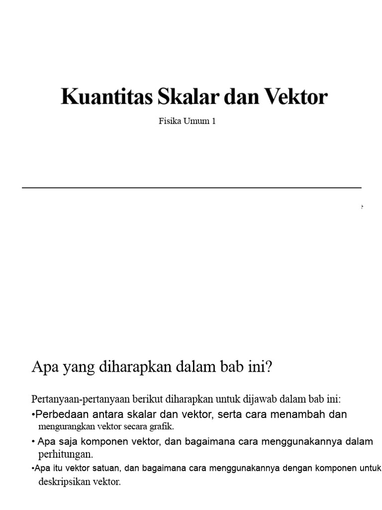 2. Besaran Skalar dan Vektor | PDF