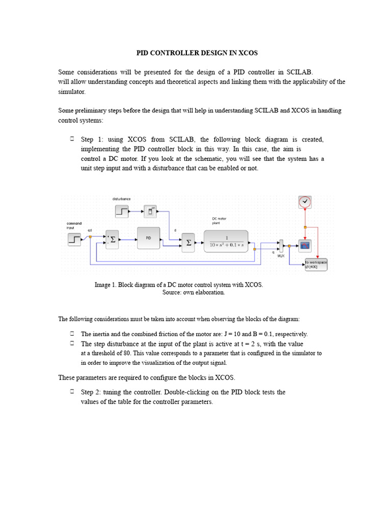 PID Controller Design in XCOS Guide | PDF
