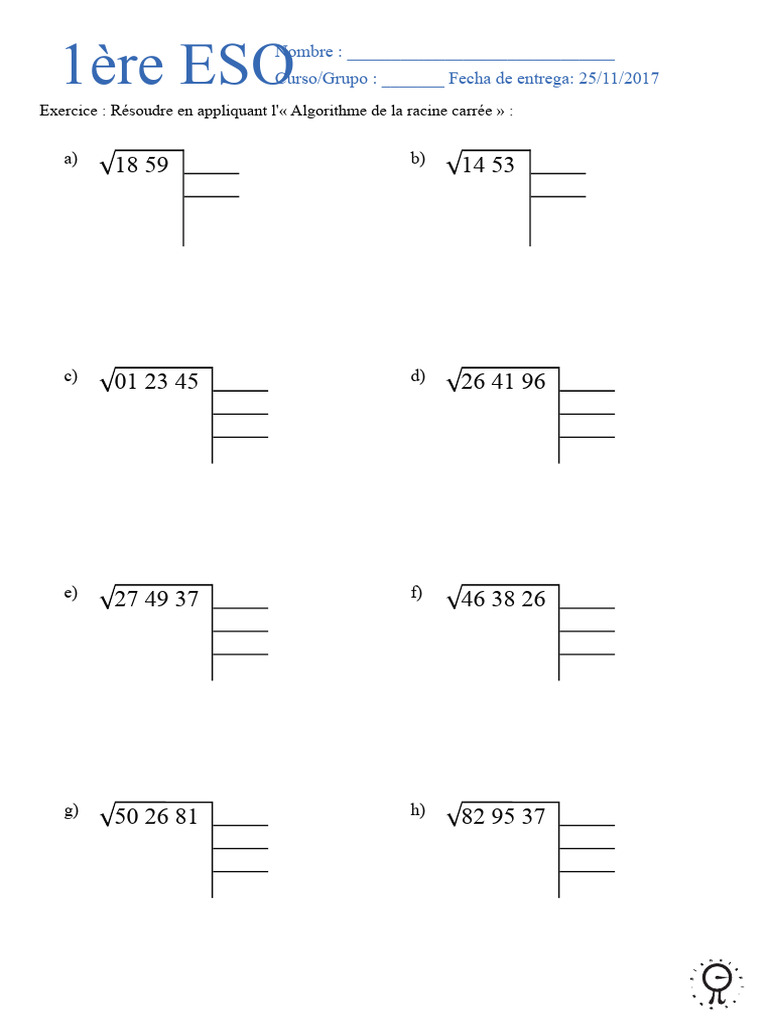 Algorithme de la racine carrée expliqué | PDF | Mathématiques ...