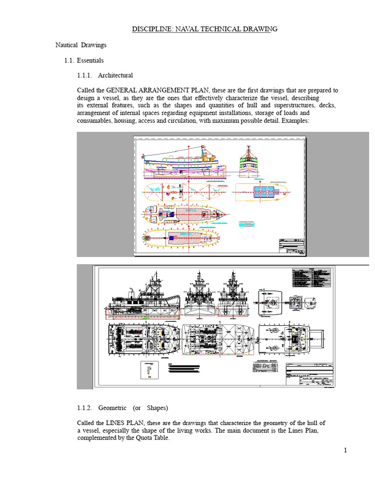Naval Technical Drawing Essentials | PDF | Hull (Watercraft) | Geometry