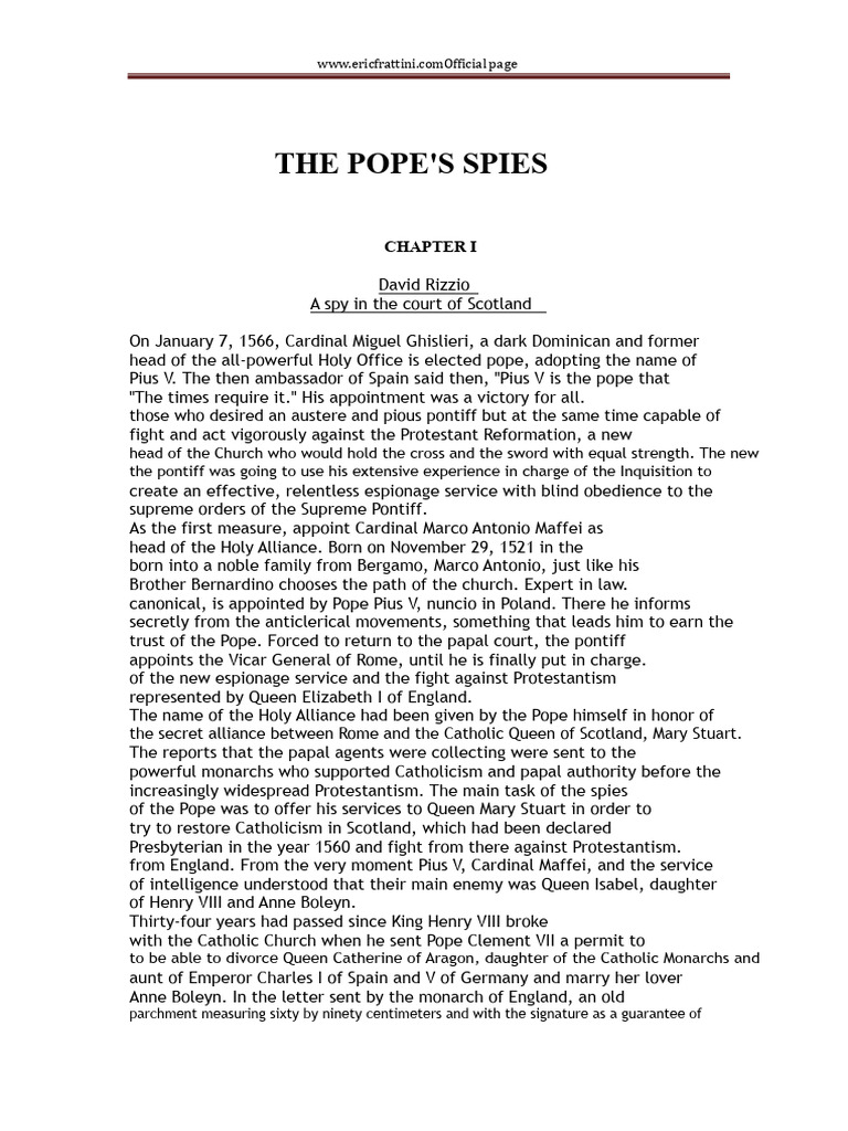 The Pope's Spies | PDF | Mary, Queen Of Scots | Pope