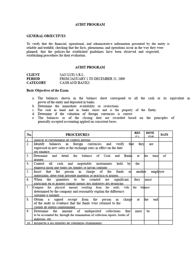 Audit Program | PDF | Depreciation | Audit