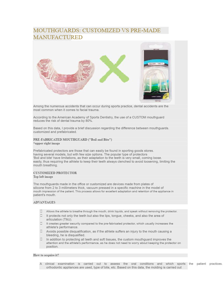 Mouthguards Pdf Dentistry