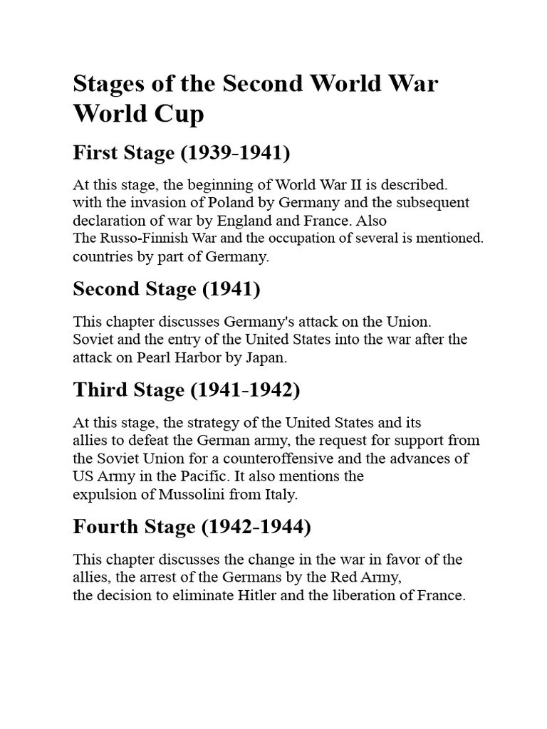 Summary of The Stages of World War II | PDF