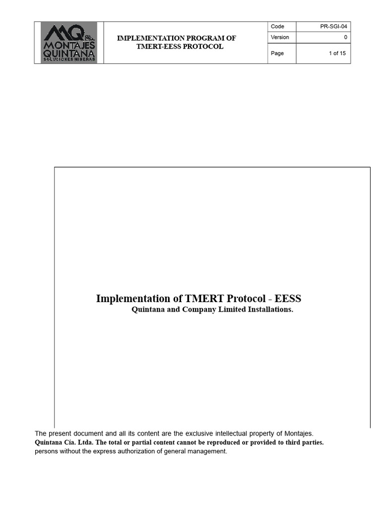 Pr-Sgi-04 Implementation Program Tmert Protocol | PDF | Occupational ...