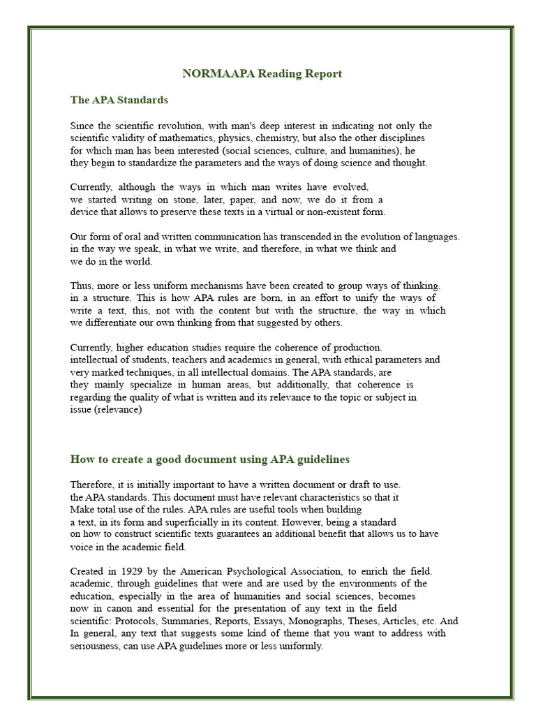 APA Guidelines for Academic Writing | PDF | Apa Style | Citation