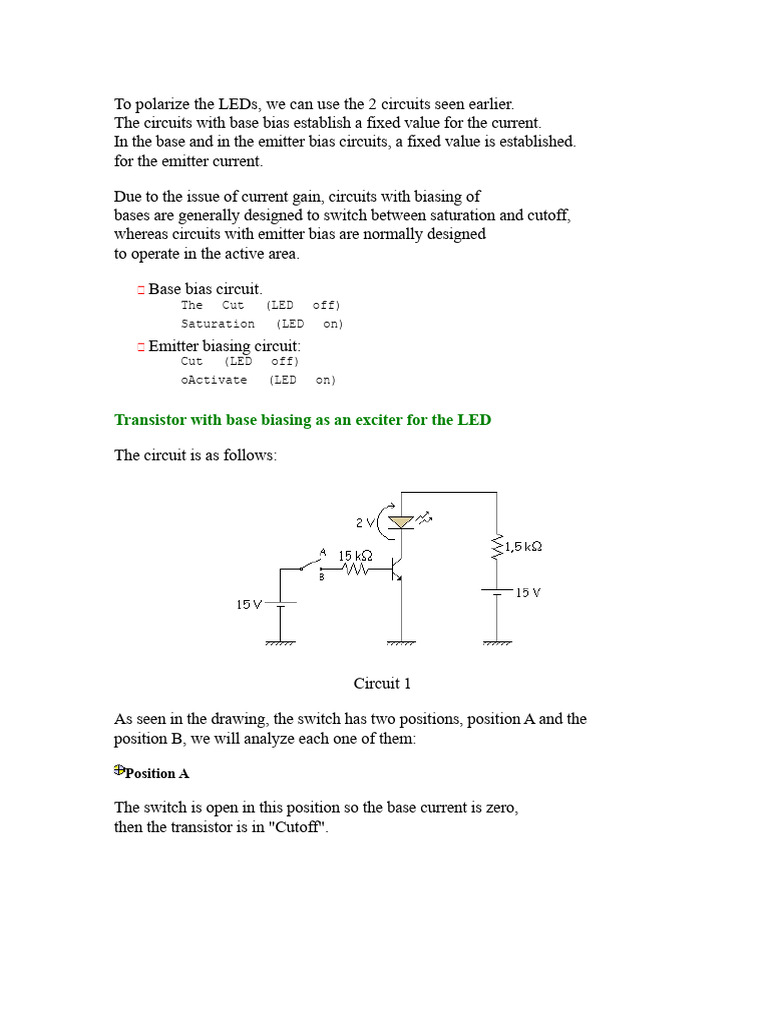 LED Circuit Biasing Techniques Explained | PDF | Amplifier | Electrical ...