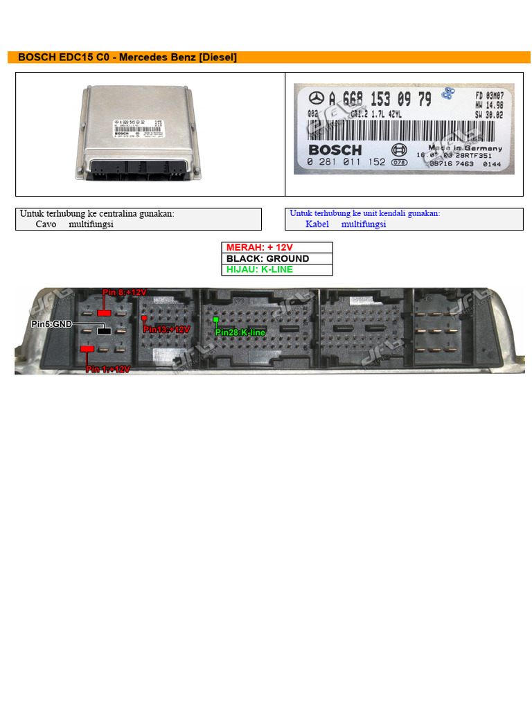 Pinout Bosch Edc15 C0 Mercedes | PDF