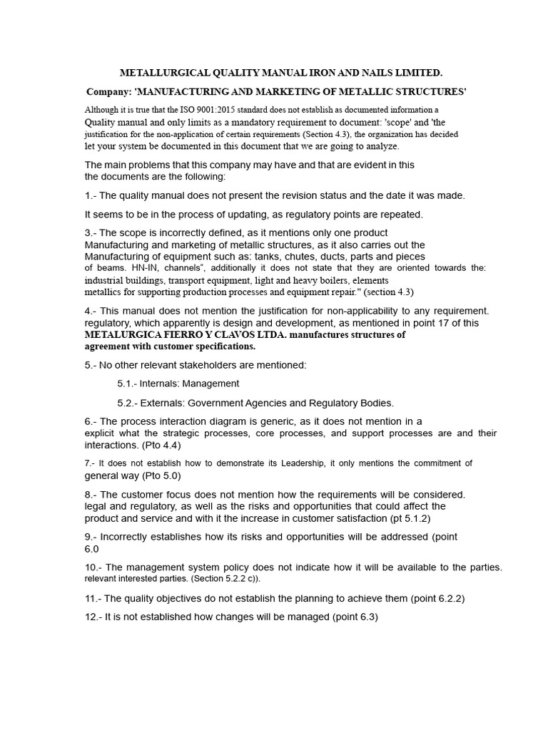Metallurgical Quality Manual Review | PDF | Methodology | Business