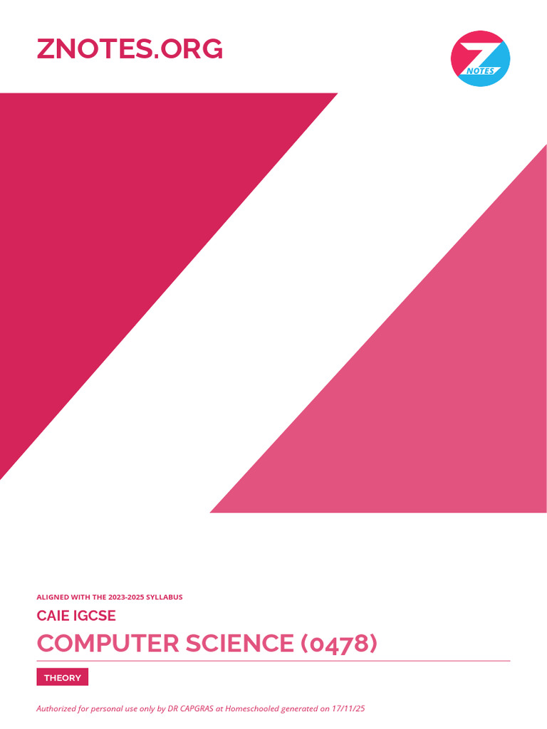CAIE - IGCSE - Computer Science | PDF | Image Scanner | Central Processing Unit