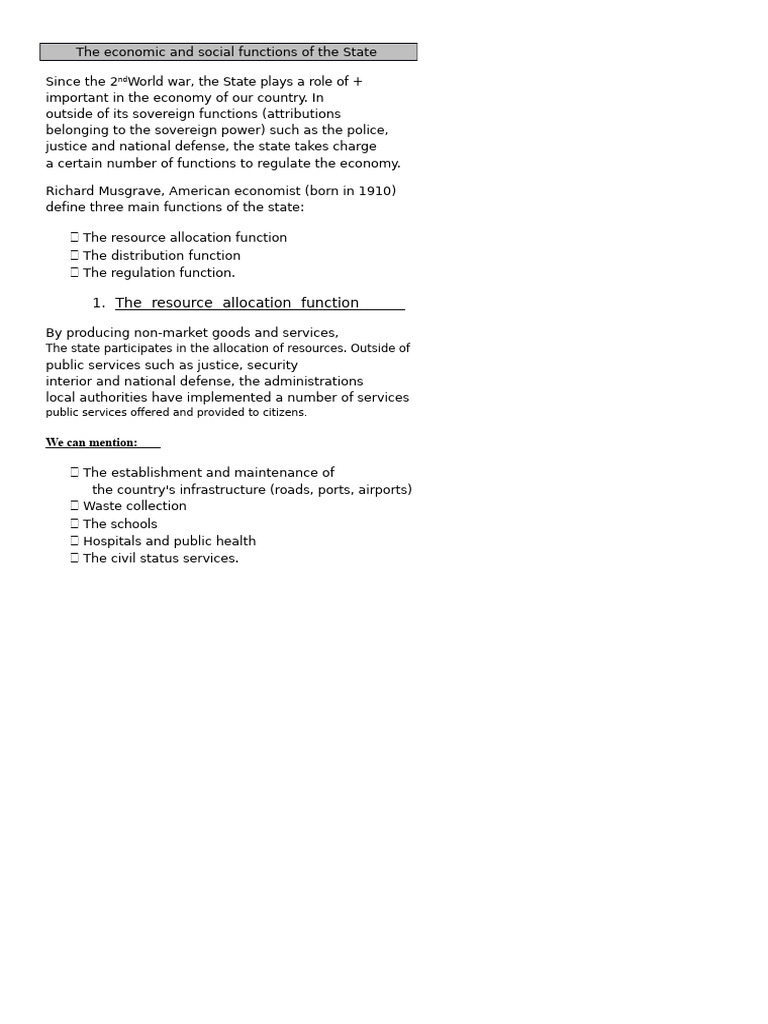 The Functions of The State | PDF | Redistribution Of Income And Wealth ...