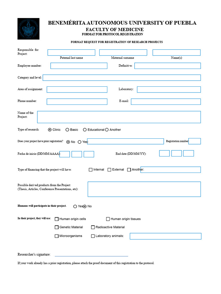 Format For Project Registration. | PDF | Medical School | Medicine