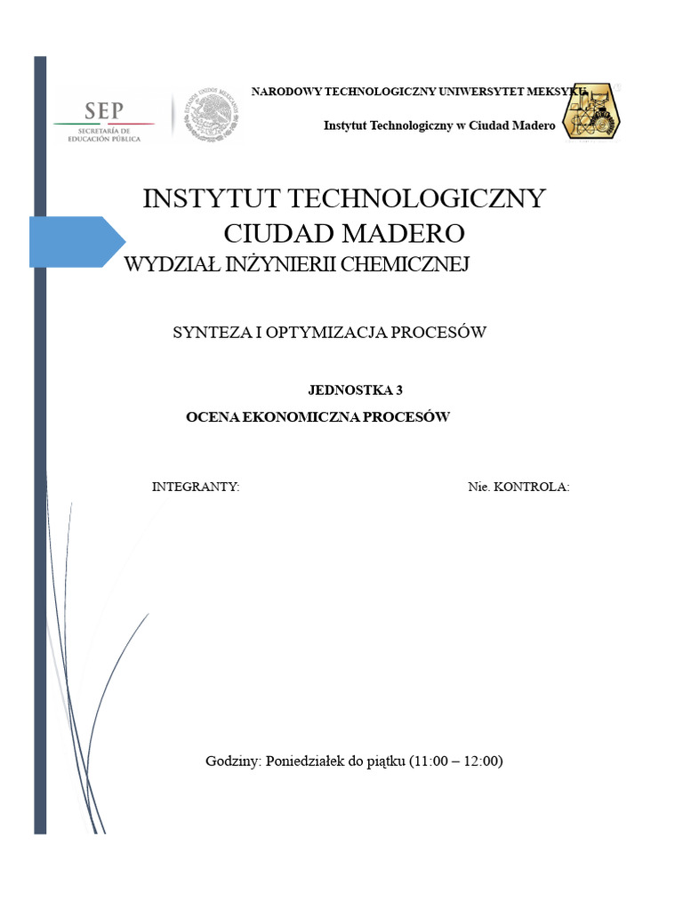 Jednostka 3 Synteza I Optymalizacja Procesów | PDF