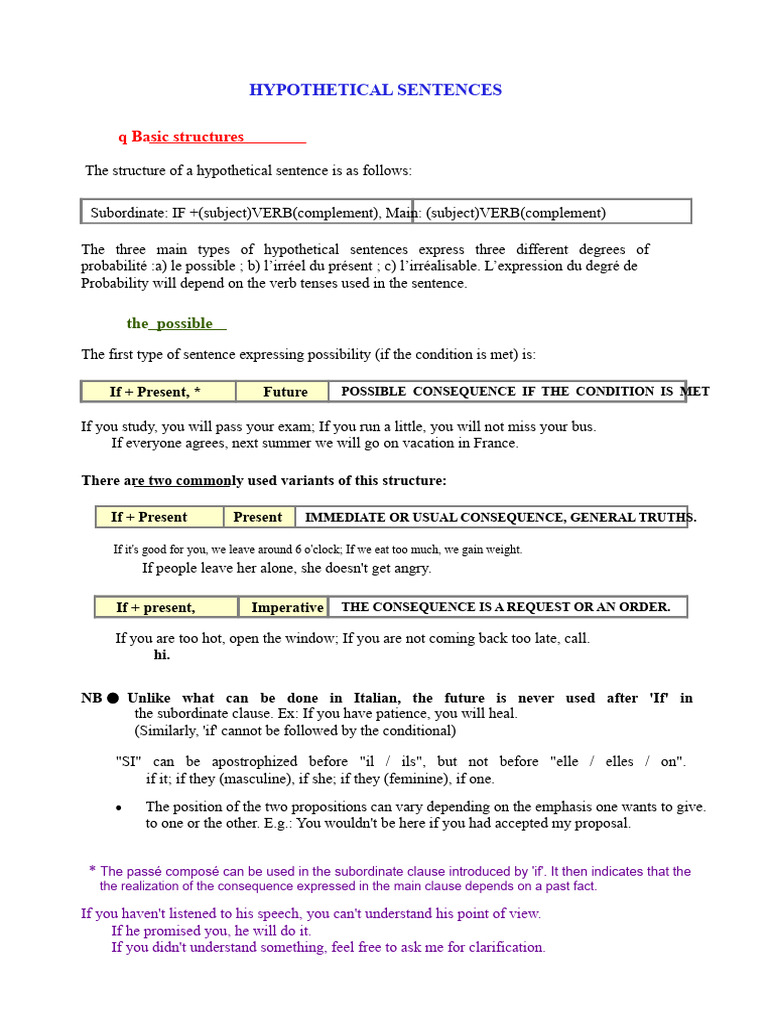 Hypothetical Phrases | PDF | Sentence (Linguistics) | Verb