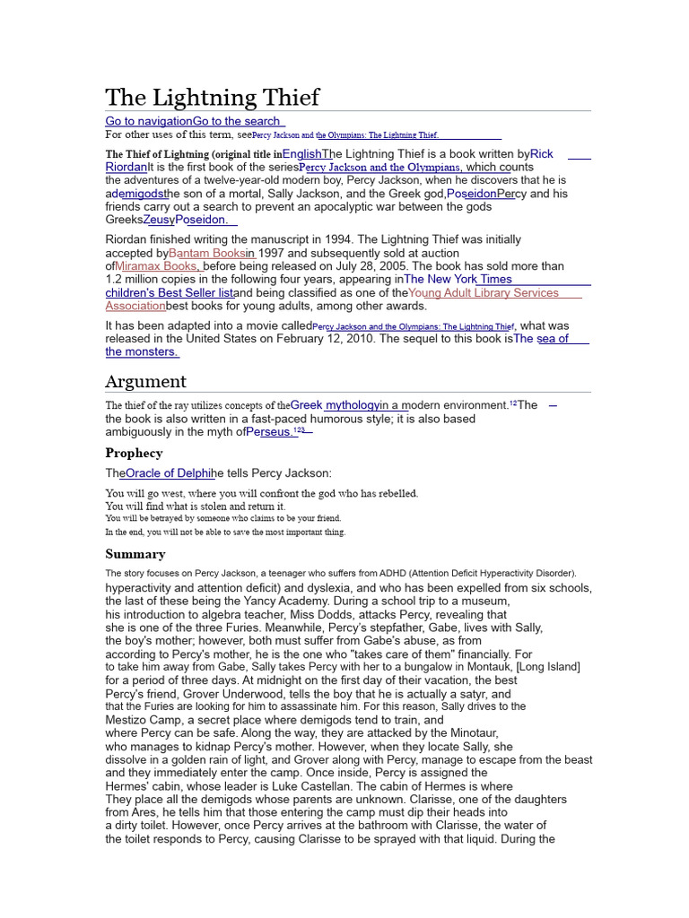 Percy Jackson | PDF | Mythology