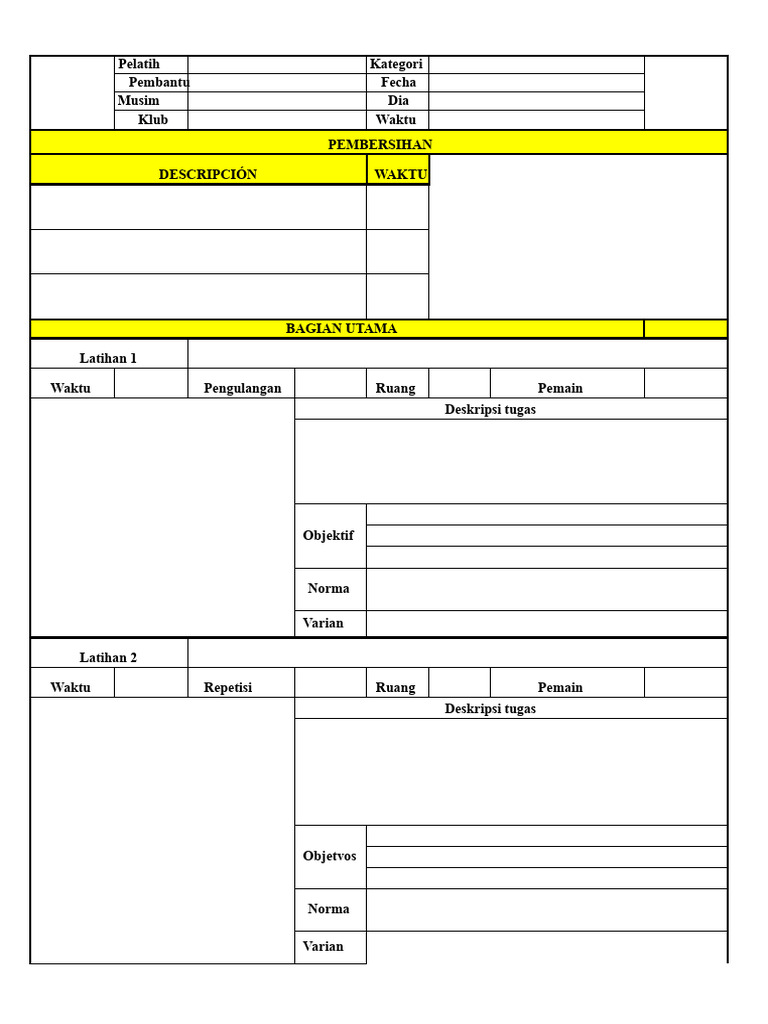 Sesi Pelatihan Template | PDF