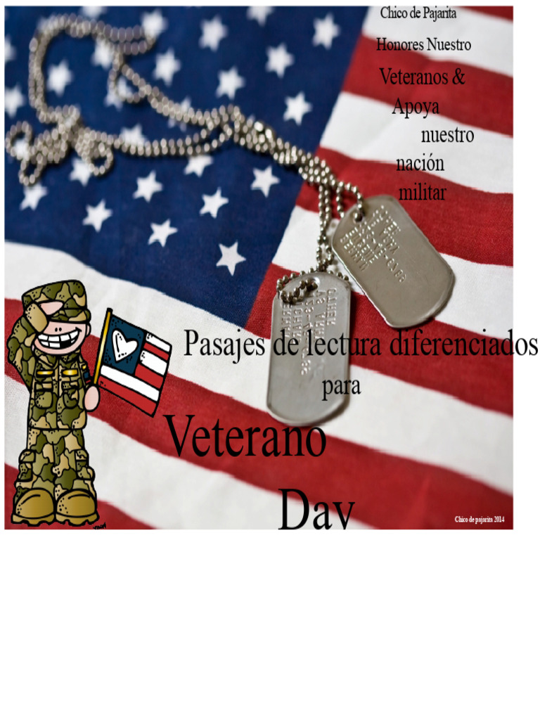 Pasajes de Lectura Diferenciados para El Día de Los Veteranos Honrando ...