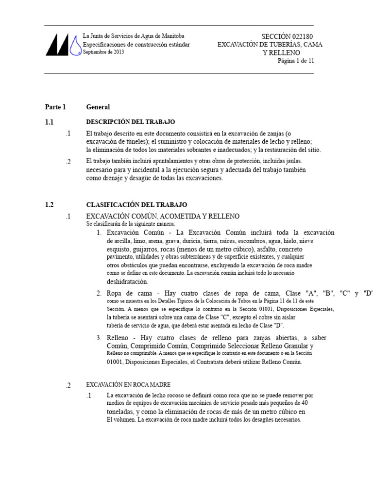 Tipos de Bedding-Pipe-Excavation-And-Backfill PDF | PDF | Tubería ...