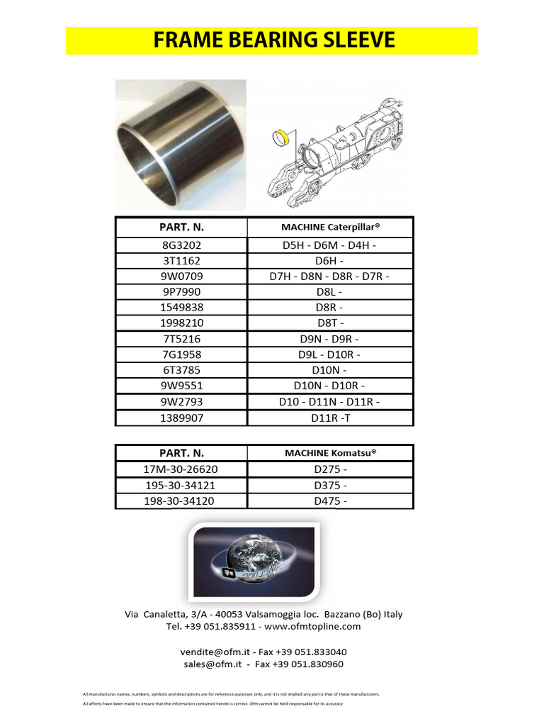 1C) Bearing Sleeve Frame Catalogue | PDF