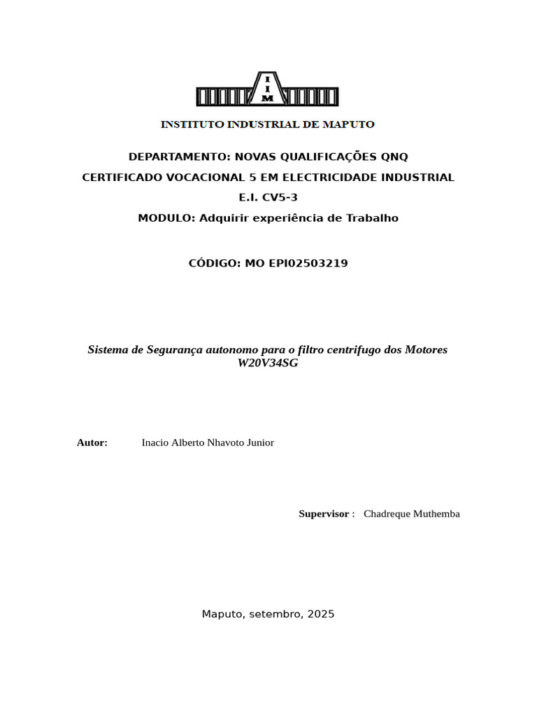 Sistema Autônomo para Filtro Centrífugo W20V34SG | PDF | Motores | Óleo ...